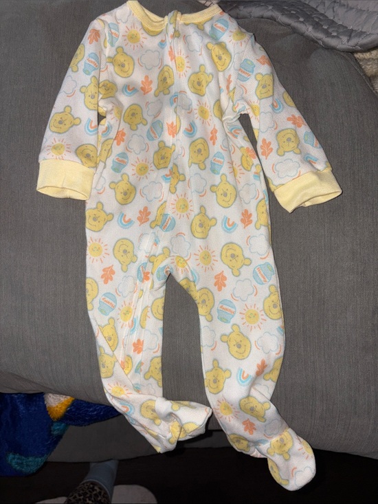 Disney | One Pieces | Disney Yellow White Bear Print Footed Pajama ...